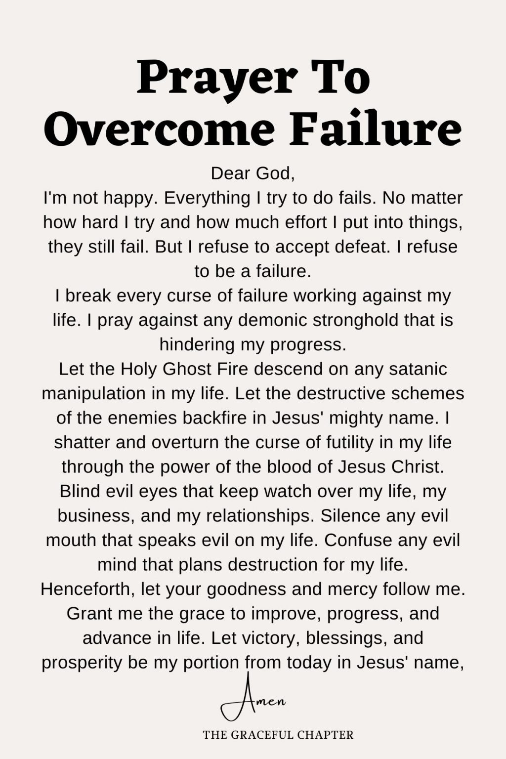 11 Strong Prayers Against Failure - The Graceful Chapter