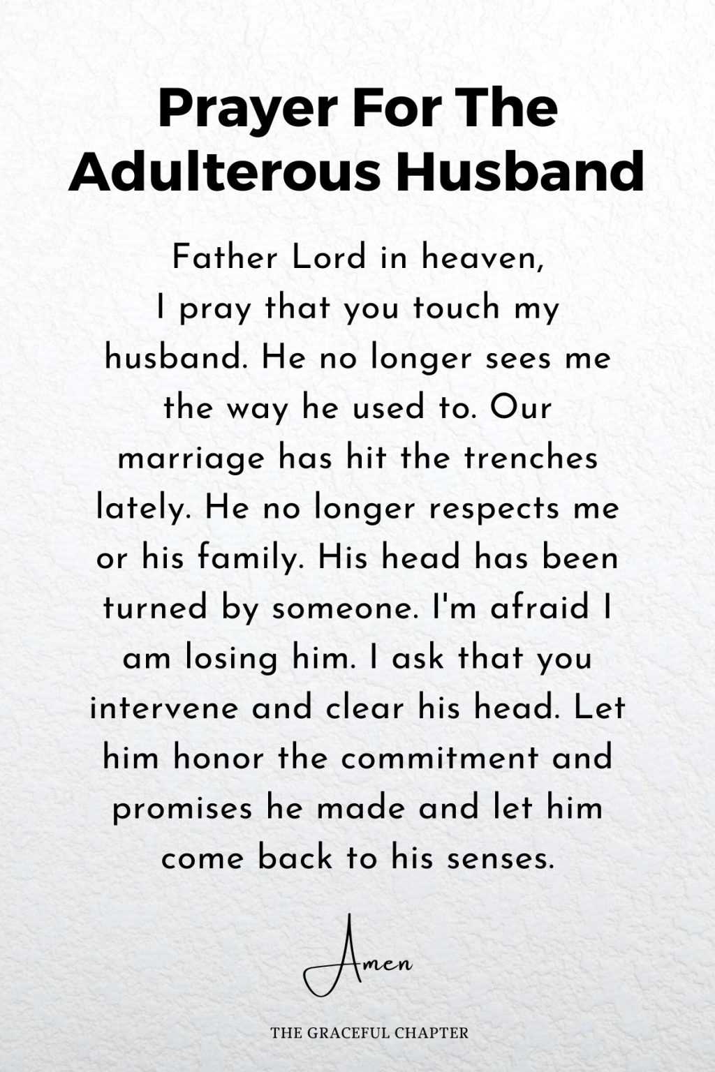 10 Prayers Against Adultery - The Graceful Chapter