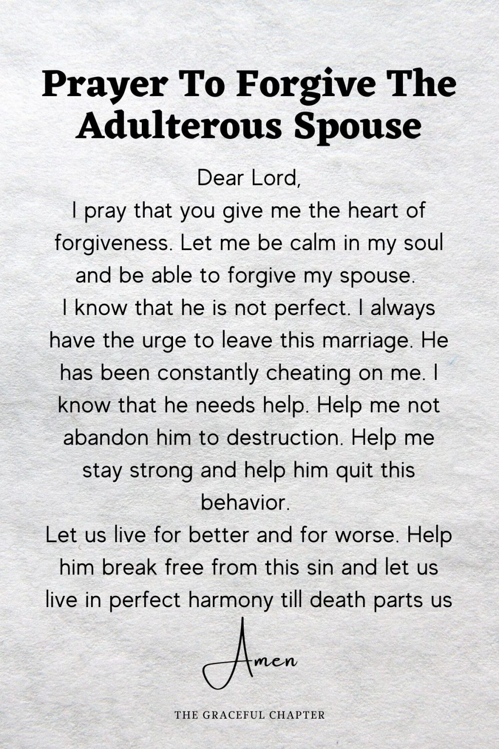 10 Prayers Against Adultery - The Graceful Chapter