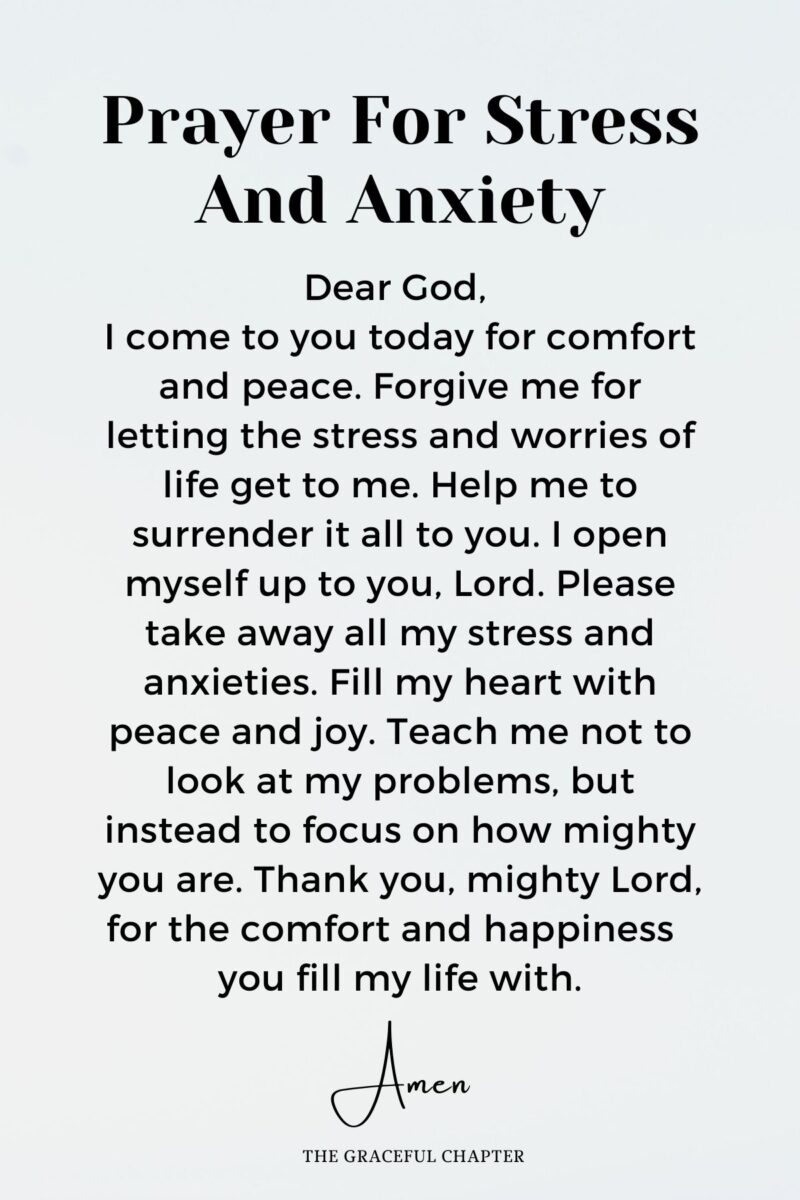 13 Calming Prayers For Stress - The Graceful Chapter