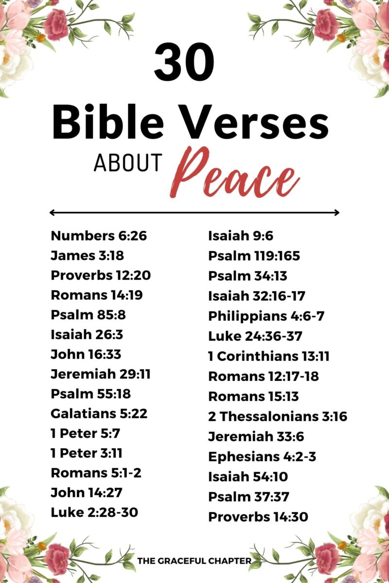 30 Bible Verses On Peace The Graceful Chapter