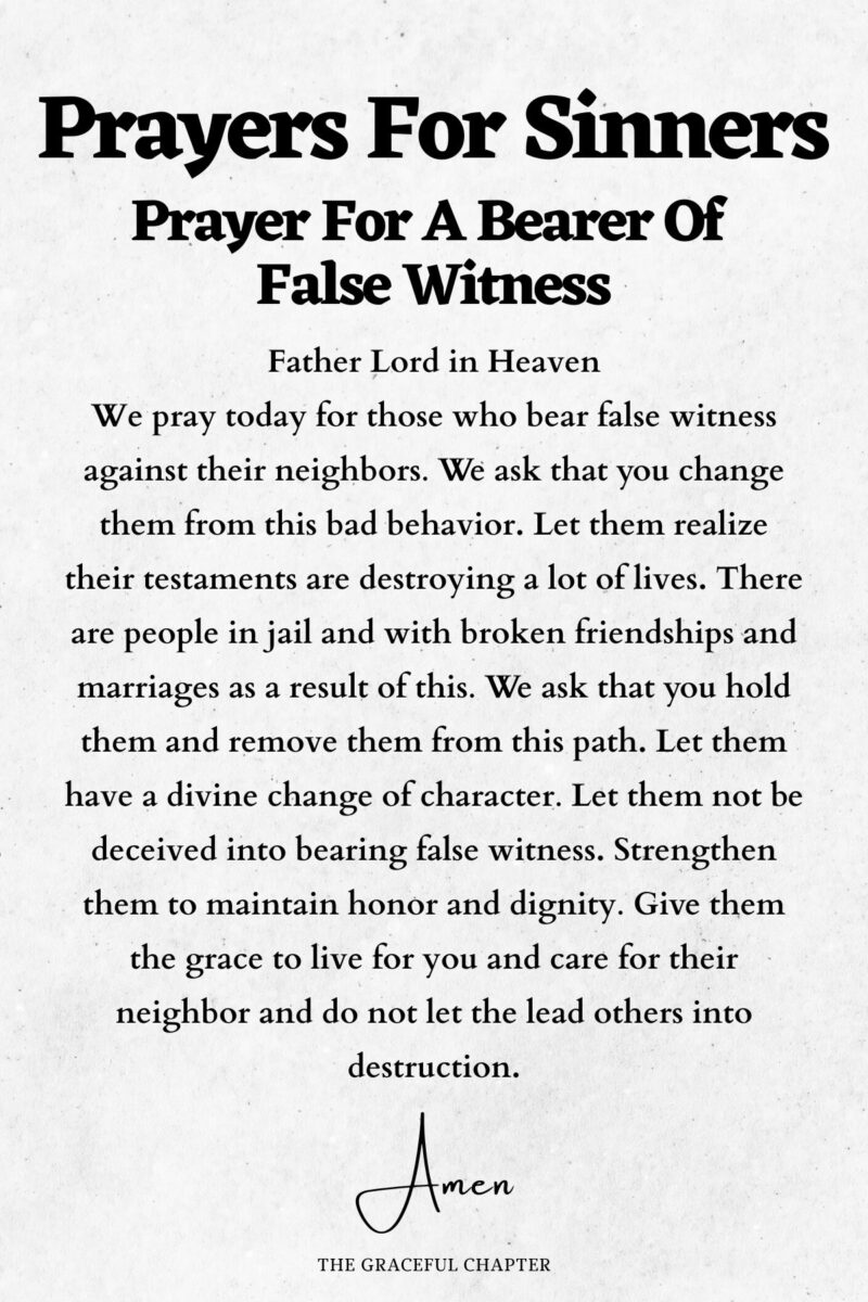 Intercessory Prayers For Sinners To Be Saved - The Graceful Chapter