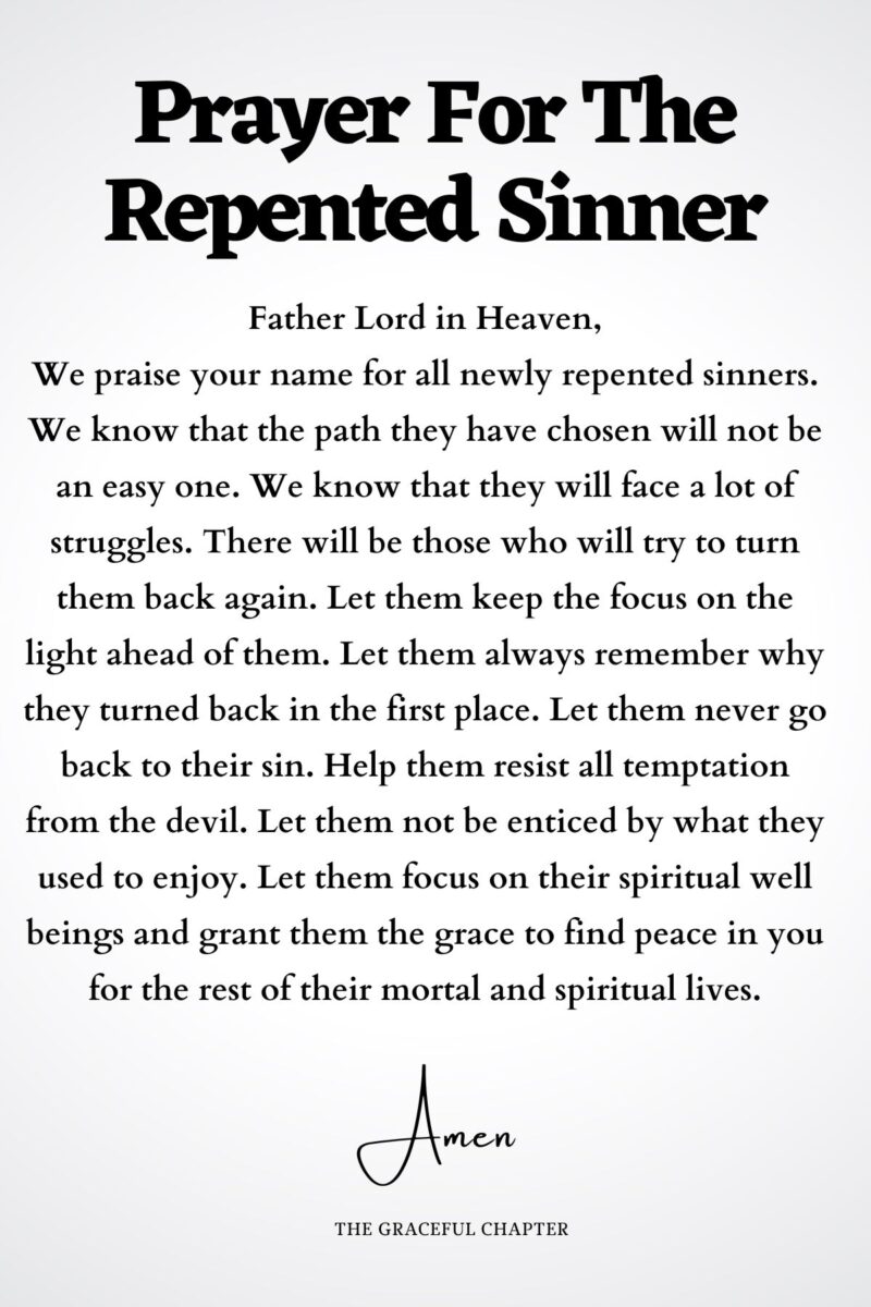 Intercessory Prayers For Sinners To Be Saved - The Graceful Chapter