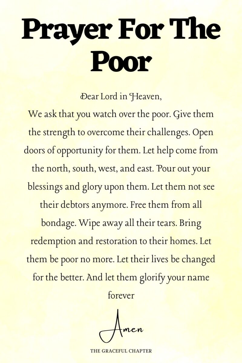 8 Sympathetic Prayers For The Needy - The Graceful Chapter