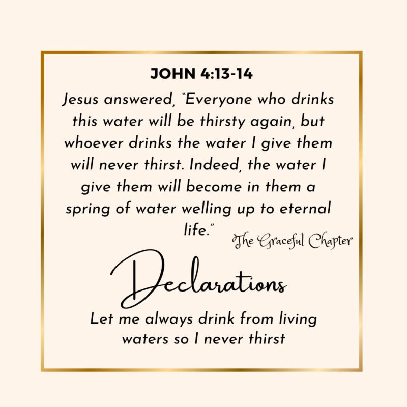 Reflection - John 4:13-14 - Living Water - The Graceful Chapter