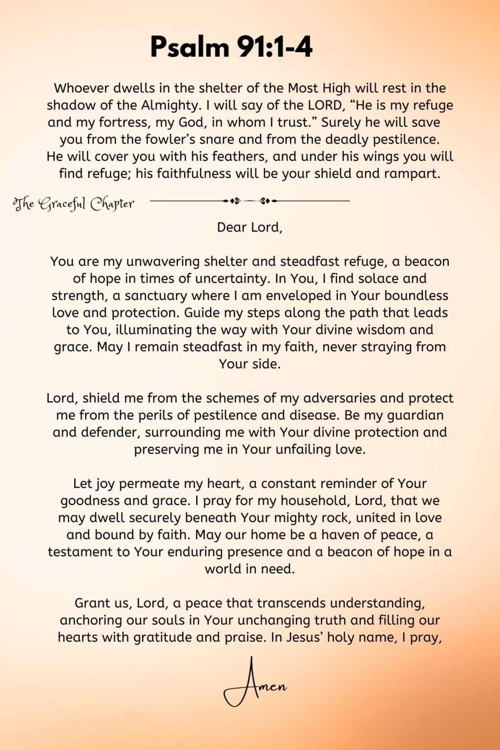 5 Psalm 91 Prayers For Divine Protection - The Graceful Chapter