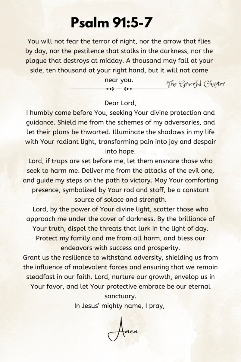 5 Psalm 91 Prayers For Divine Protection - The Graceful Chapter