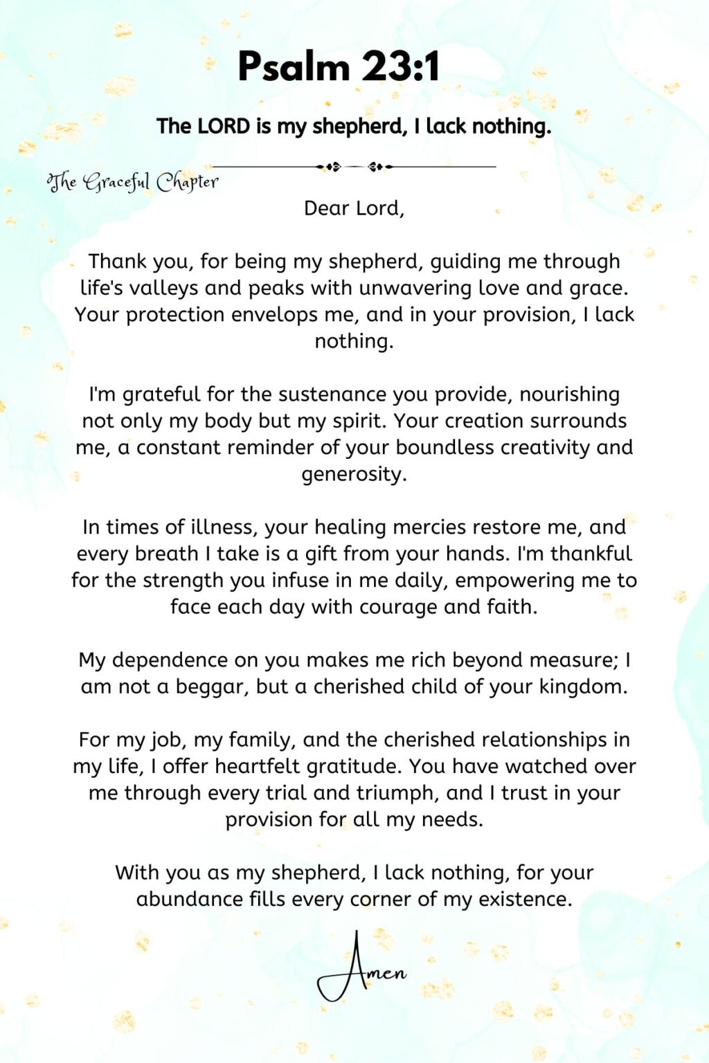 How To Use Psalm 23 As A Prayer - The Graceful Chapter