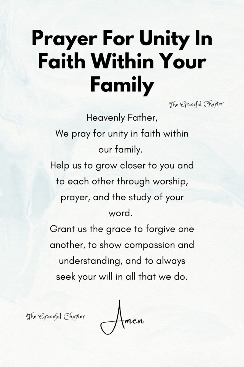 20 Prayers For Family Unity - The Graceful Chapter