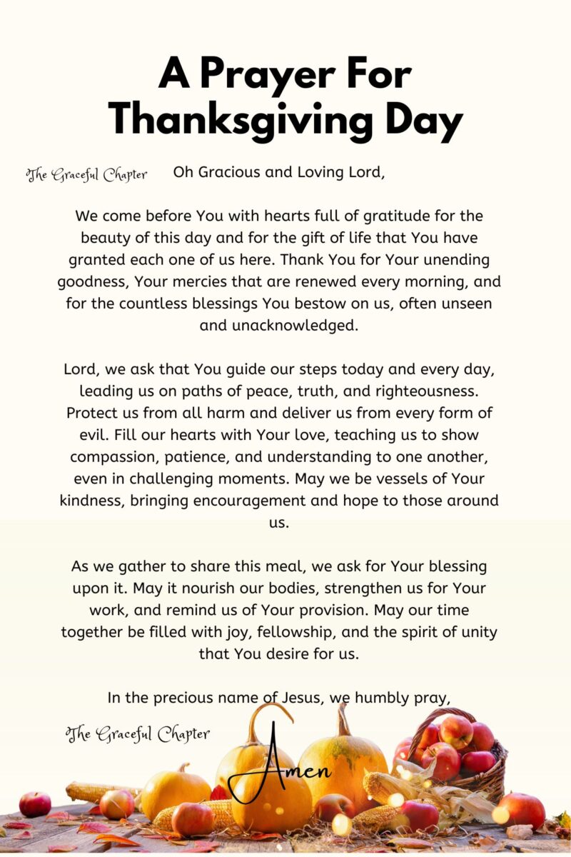 3 Prayers For Thanksgiving Day - The Graceful Chapter