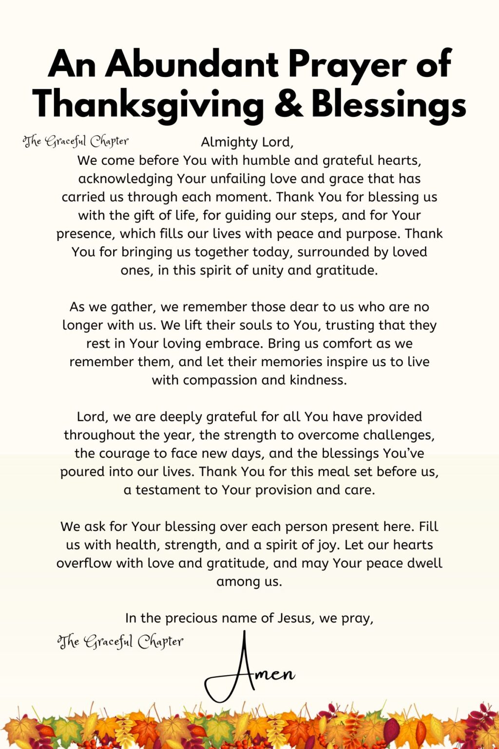 3 Prayers For Thanksgiving Day - The Graceful Chapter