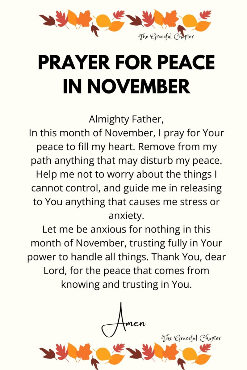 16 Important Prayers For The Month Of November - The Graceful Chapter