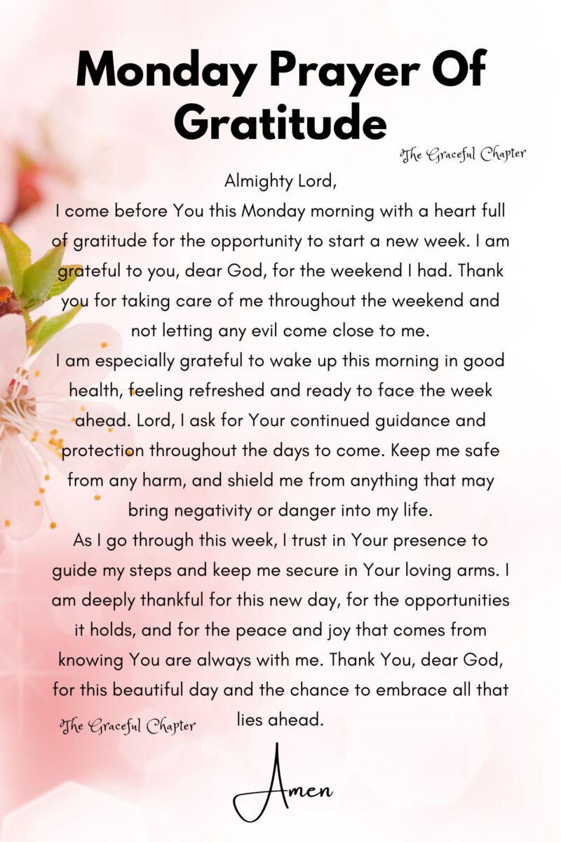 14 Monday Morning Prayers To Start Your Week - The Graceful Chapter