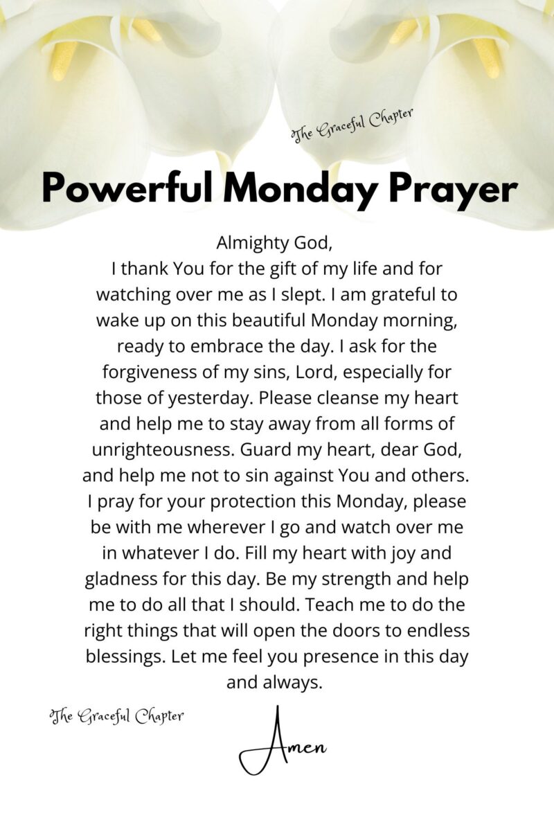 14 Monday Morning Prayers To Start Your Week - The Graceful Chapter