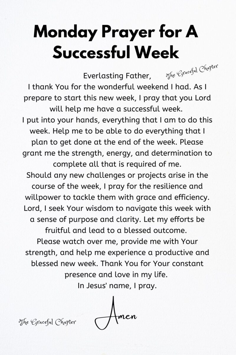 14 Monday Morning Prayers To Start Your Week - The Graceful Chapter