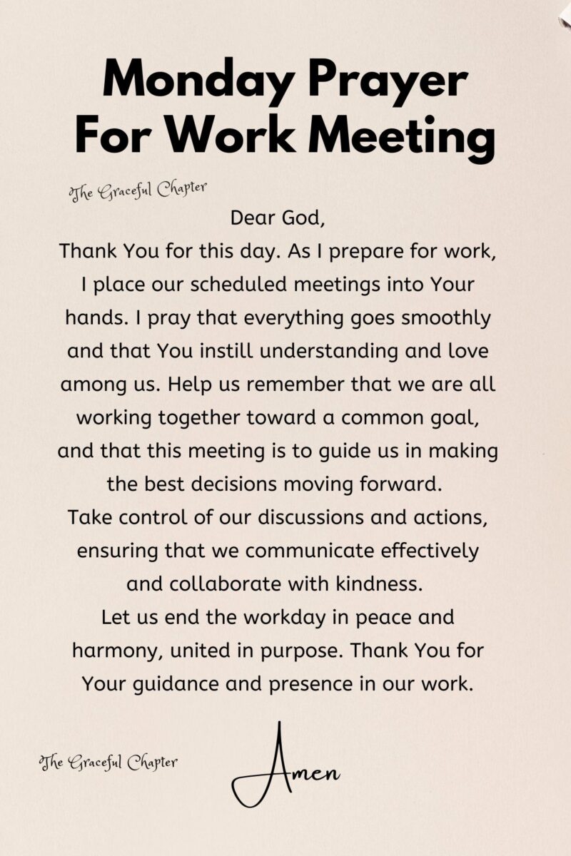 14 Monday Morning Prayers To Start Your Week - The Graceful Chapter