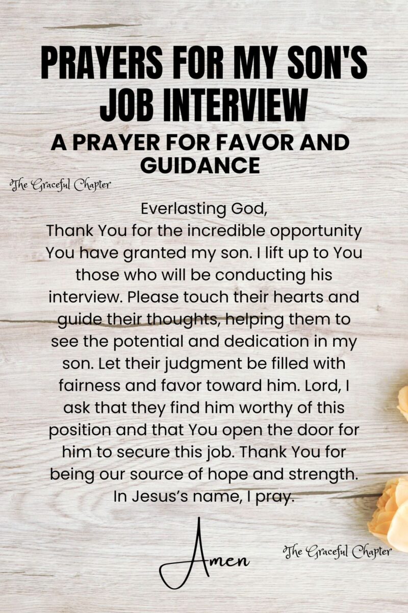 9 Prayers For My Son's Job Interview - The Graceful Chapter