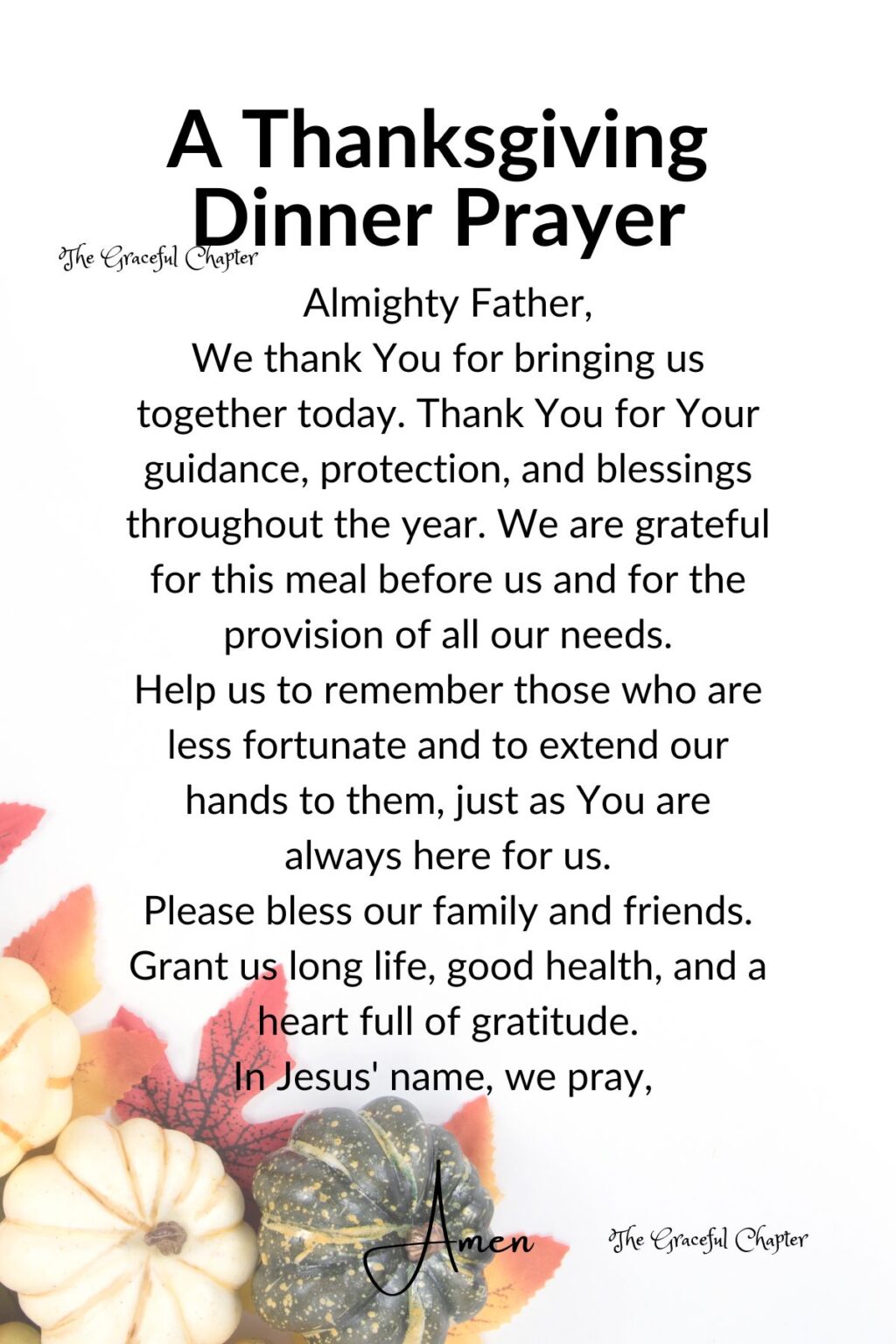 10 Best Thanksgiving Dinner Prayers - The Graceful Chapter